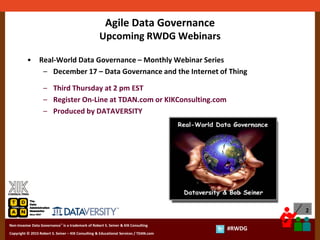 RWDG Webinar: Agile Data Governance - How to Apply Governance to Agile ...