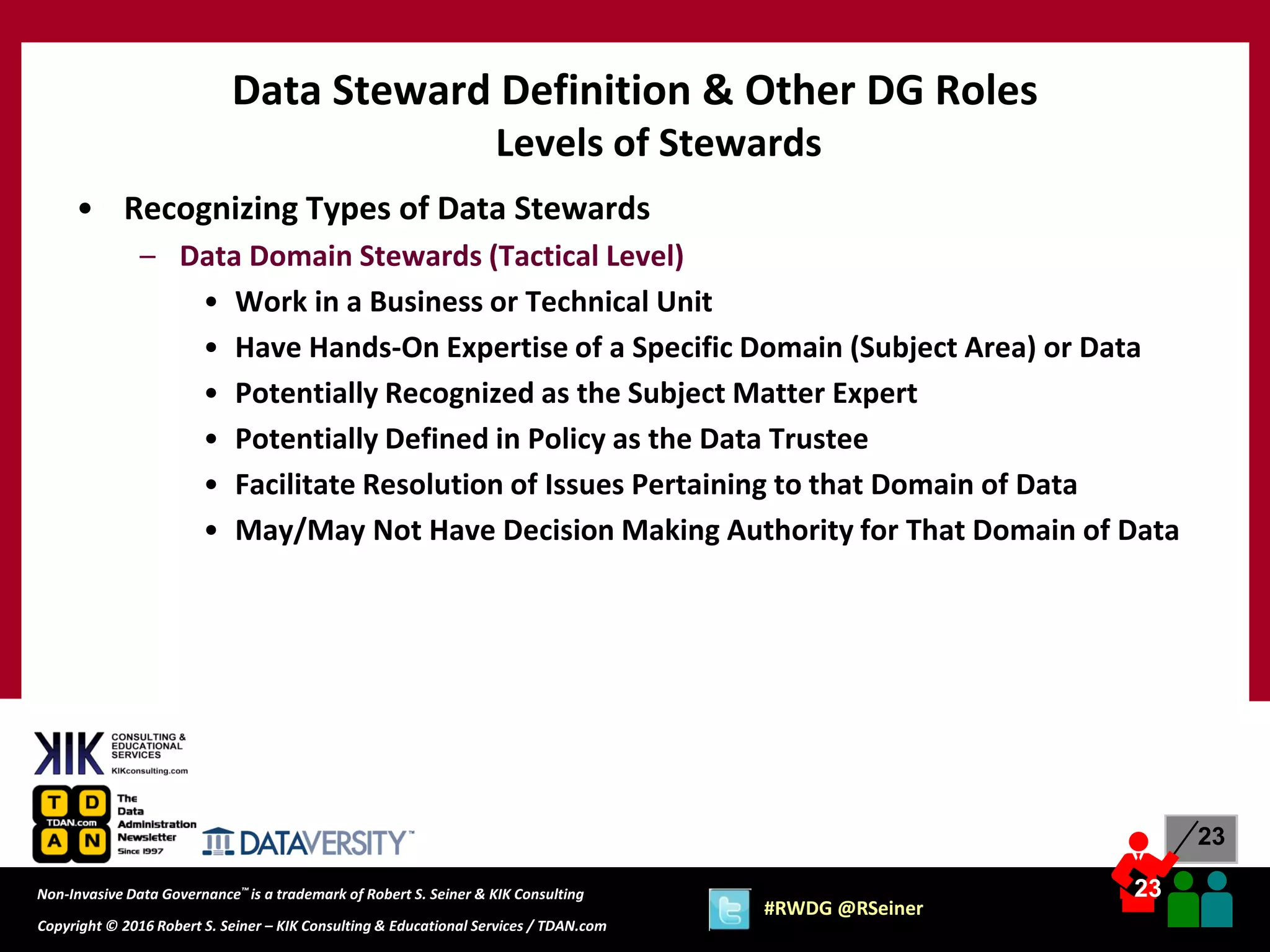 RWDG Webinar: Data Steward Definition and Other Data Governance Roles | PDF