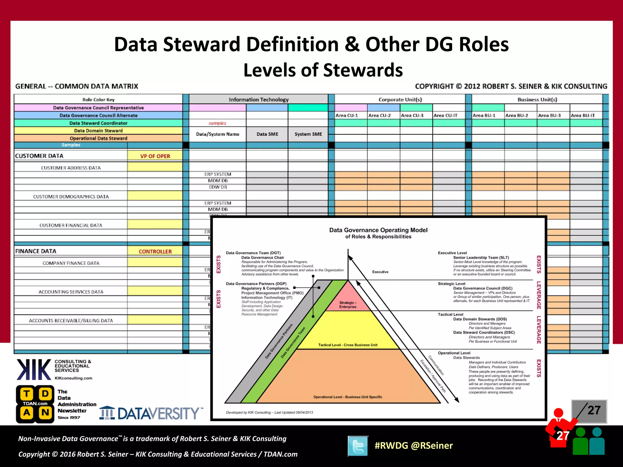 RWDG Webinar: Data Steward Definition and Other Data Governance Roles | PDF