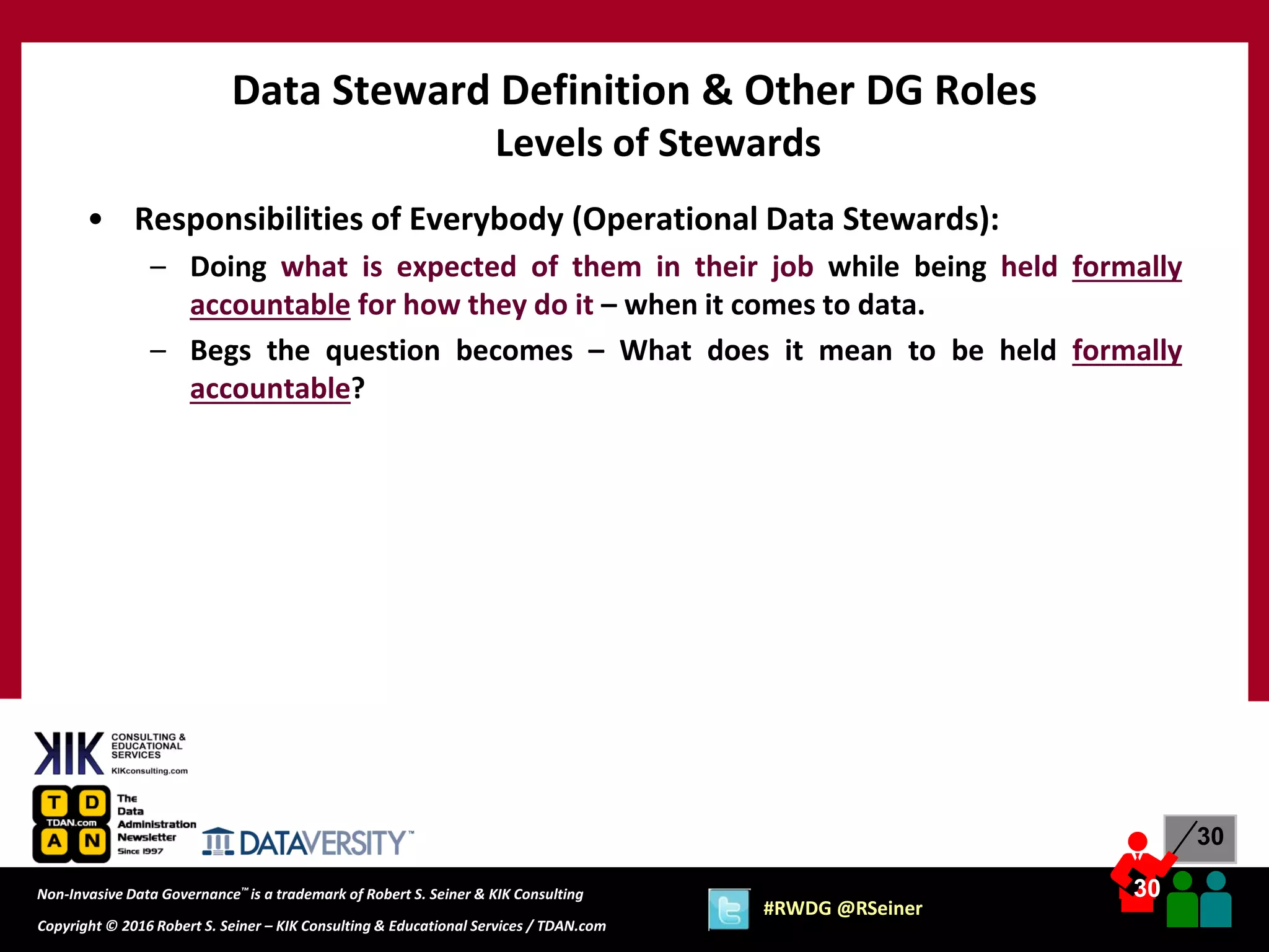 RWDG Webinar: Data Steward Definition and Other Data Governance Roles | PDF