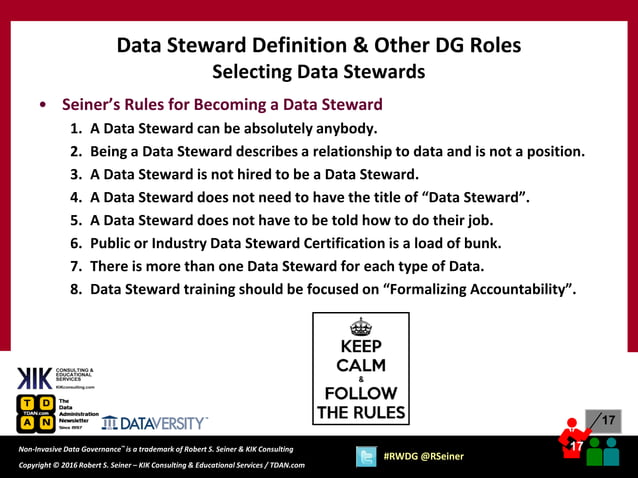 RWDG Webinar: Data Steward Definition and Other Data Governance Roles | PDF