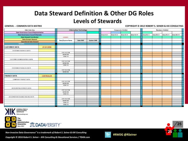 RWDG Webinar: Data Steward Definition and Other Data Governance Roles | PDF