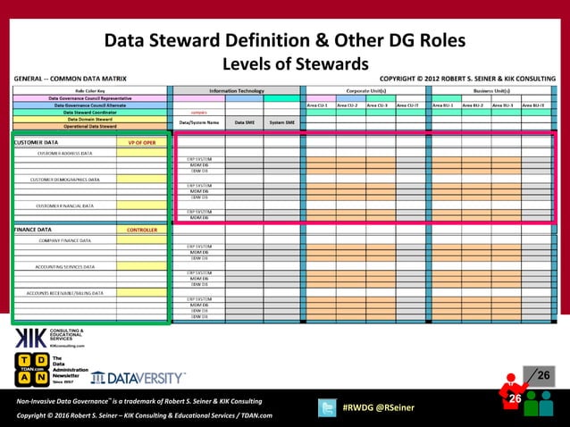 RWDG Webinar: Data Steward Definition and Other Data Governance Roles | PDF