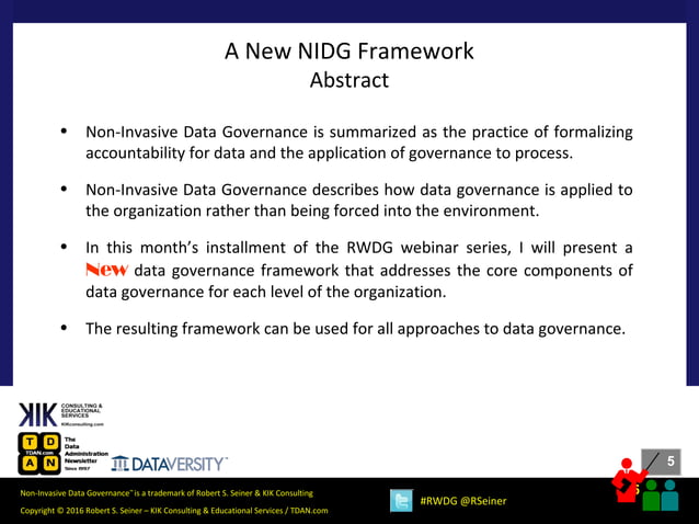 RWDG Webinar: The New Non-Invasive Data Governance Framework | PPT