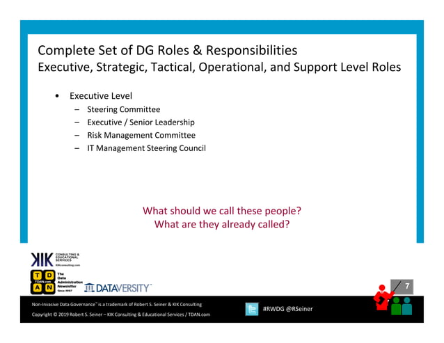 RWDG Slides: A Complete Set of Data Governance Roles & Responsibilities ...