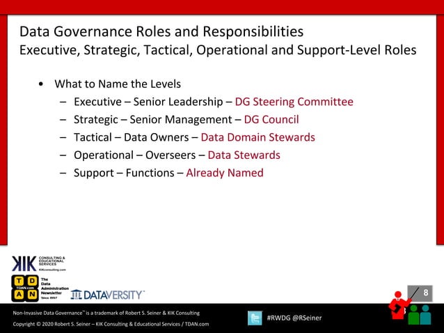 RWDG Slides: Data Governance Roles and Responsibilities | PDF