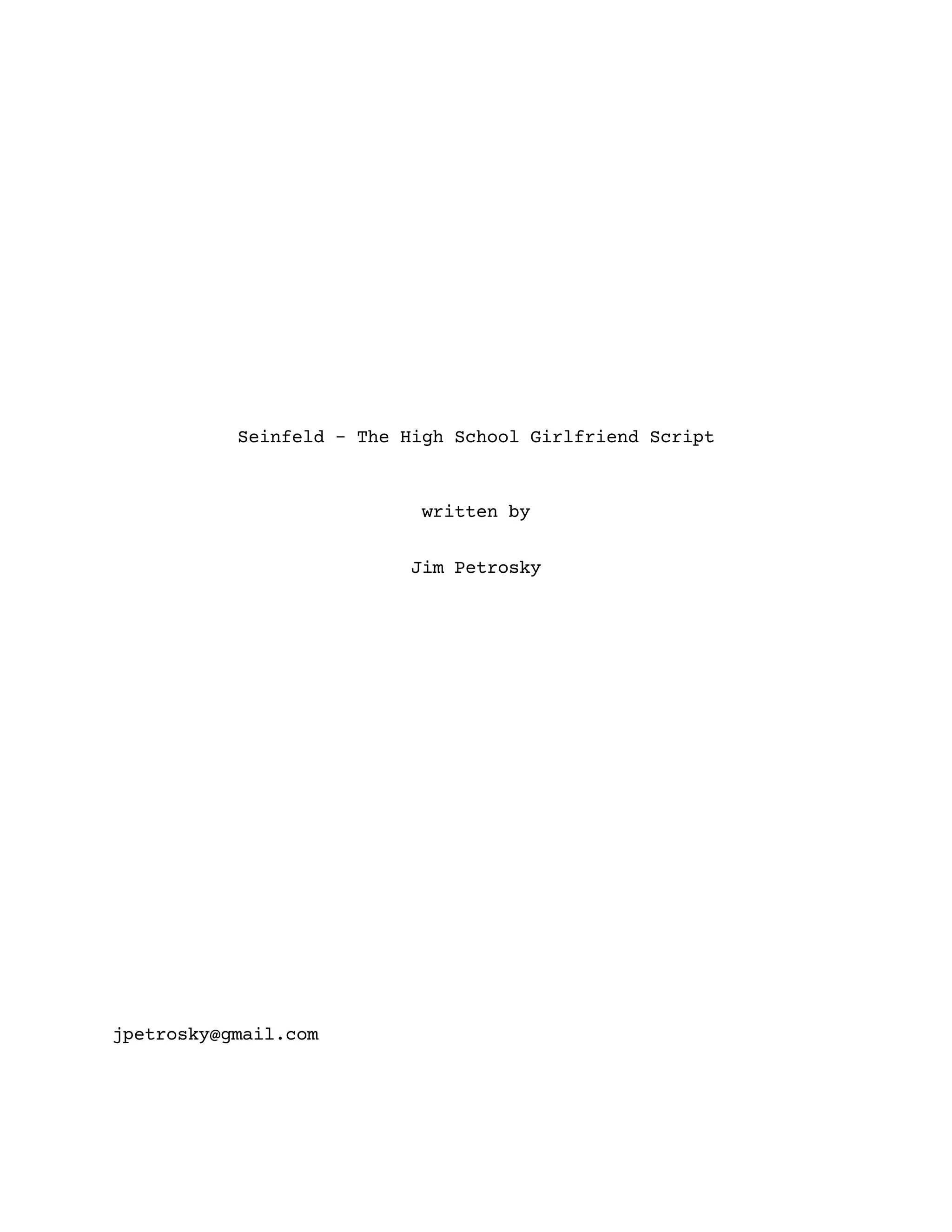 Seinfeld - The High School Girlfriend Script - Final (1).pdf