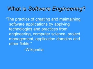 Introduction to Software Engineering and Development Processes | PDF