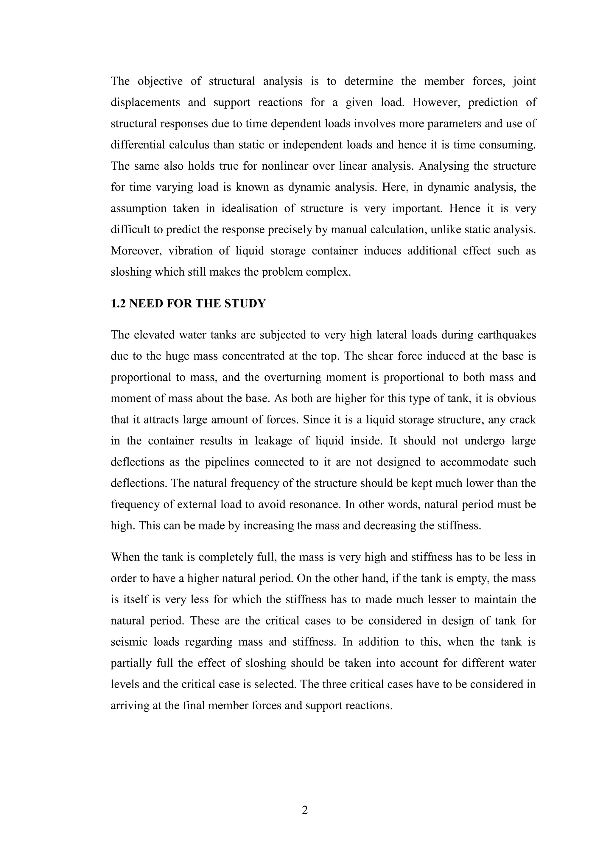 Seismic Analysis of Elevated Water Tank | PDF