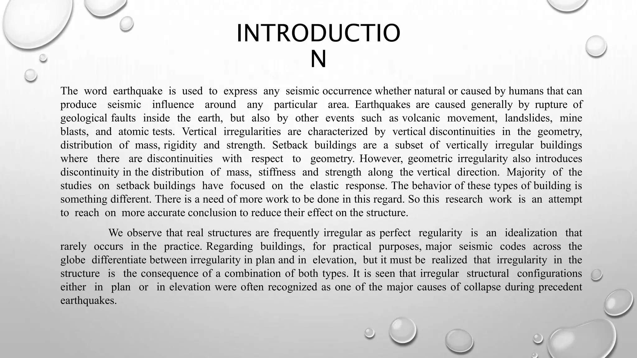 Seismic Analysis of regular & Irregular RCC frame structures | PPTX