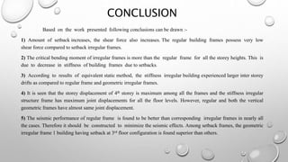 Seismic Analysis of regular & Irregular RCC frame structures | PPTX
