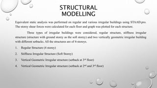 Seismic Analysis of regular & Irregular RCC frame structures | PPTX
