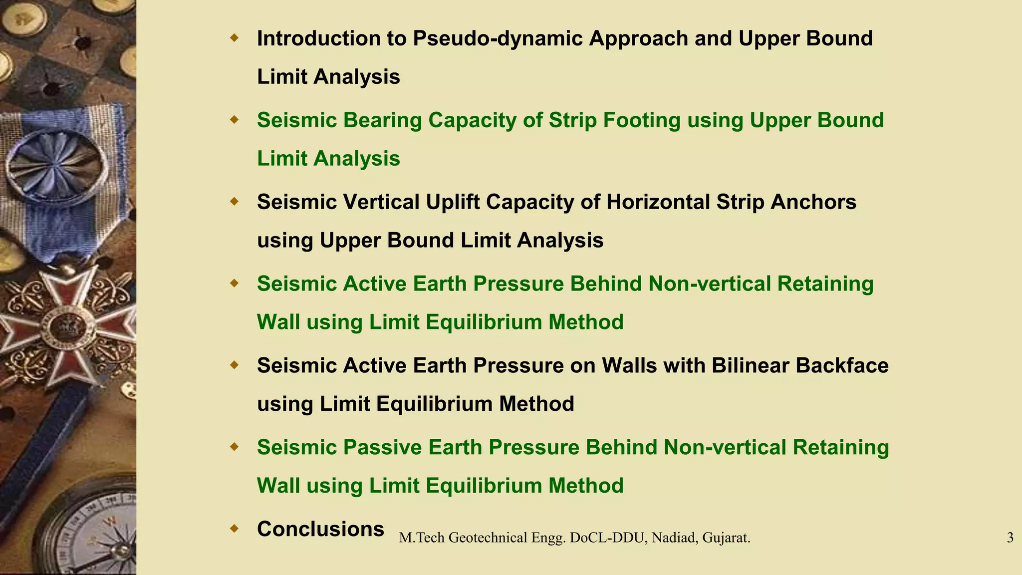 Seismic Analysis of Some Geotechnical Problems .ppt