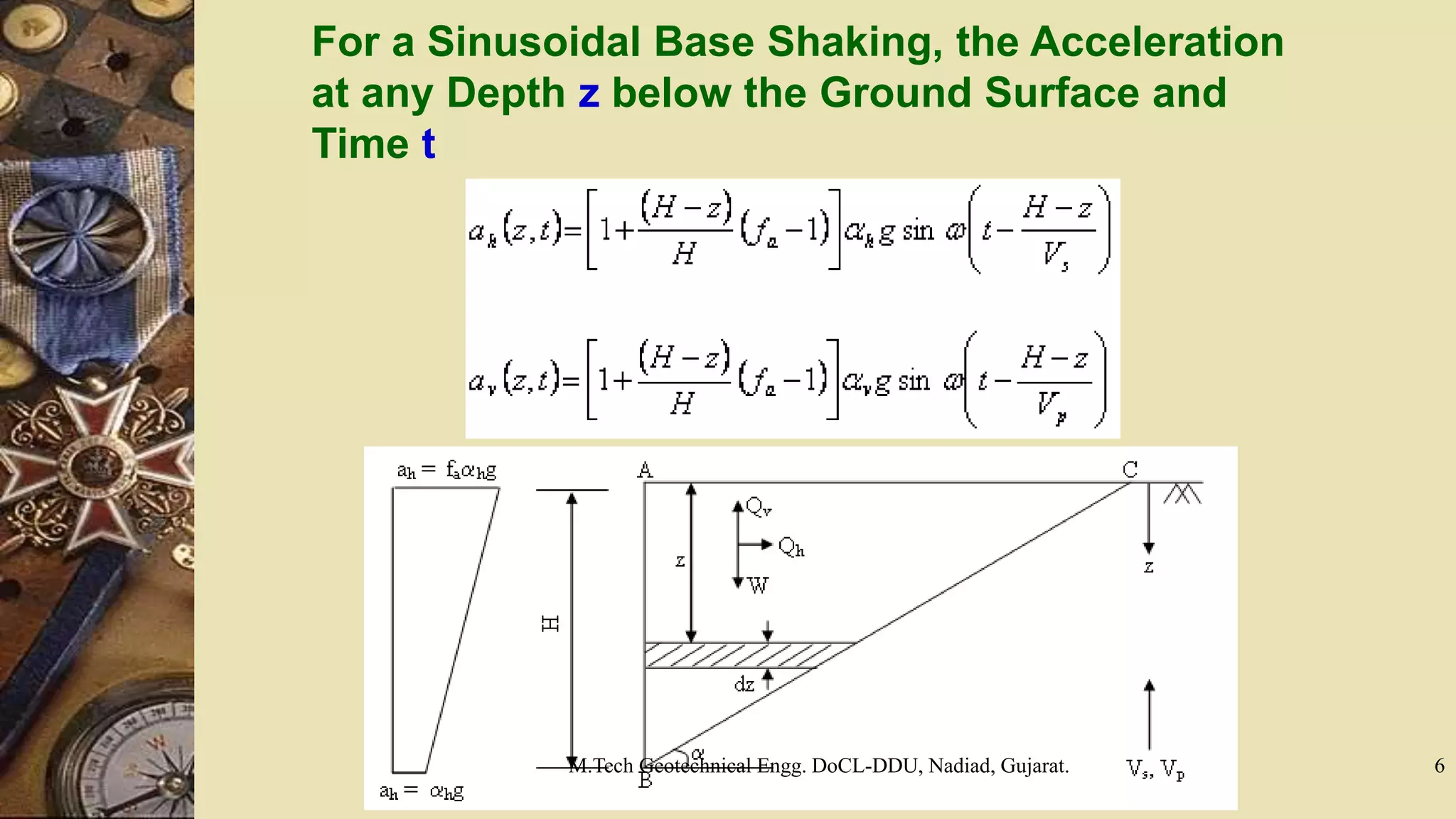 Seismic Analysis of Some Geotechnical Problems .ppt