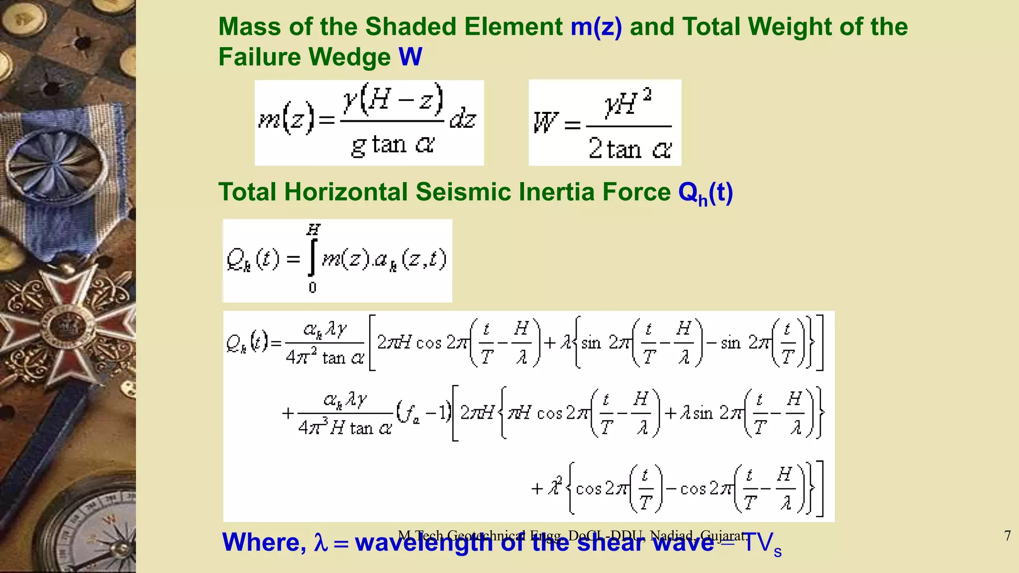 Seismic Analysis of Some Geotechnical Problems .ppt