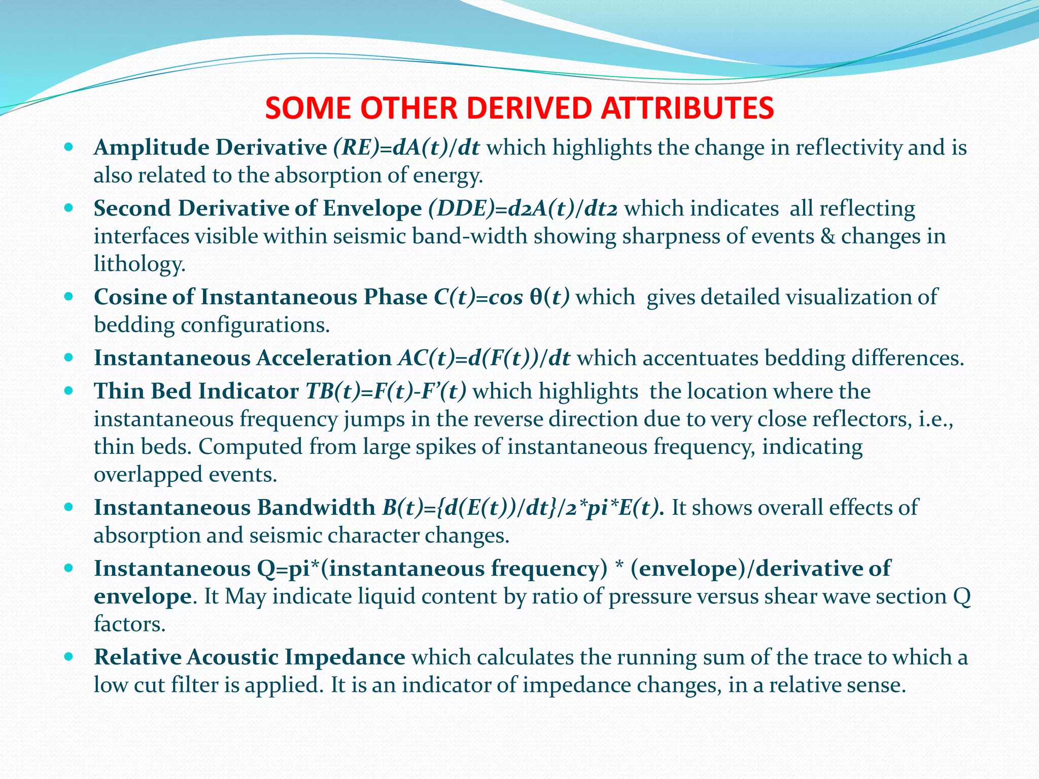 Seismic attribute analysis using complex trace analysis | PPTX