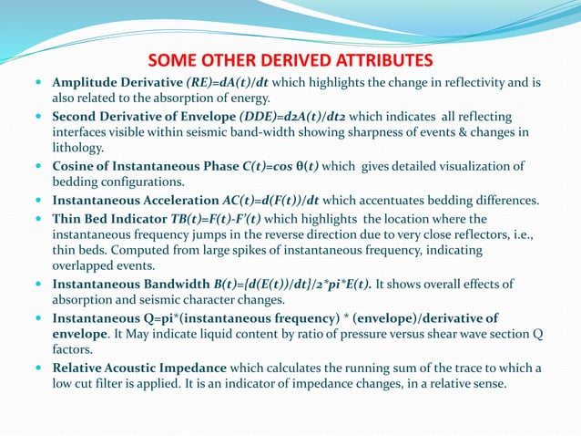 Seismic Attribute Analysis Using Complex Trace Analysis Ppt