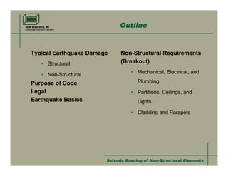 Seismic Bracing- Non-Structural Elements | PDF