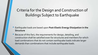 Seismic critera & design requirements(myanmar national building code ...