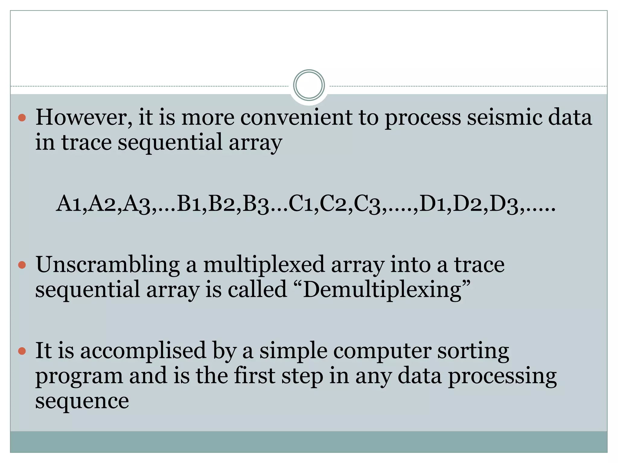 Seismic data processing | PPTX
