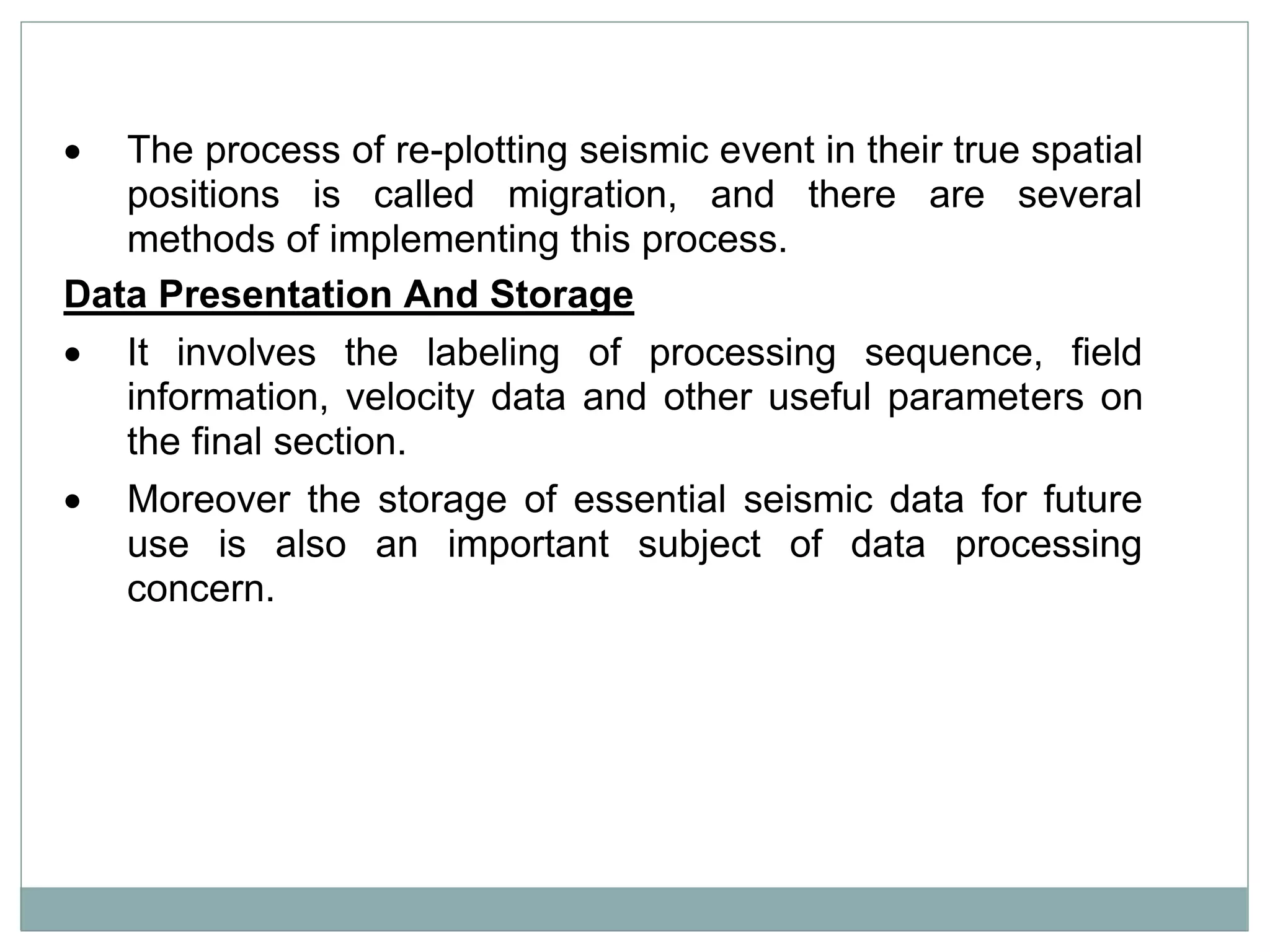 Seismic data processing | PPTX