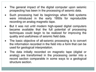Seismic data processing | PPTX