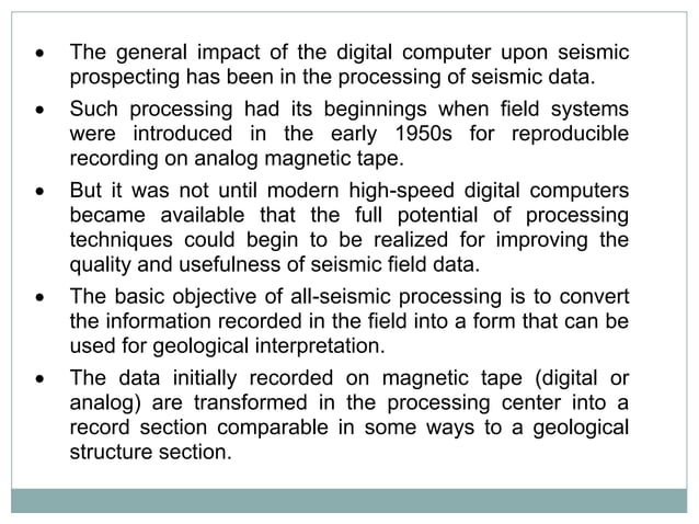 Seismic data processing | PPTX