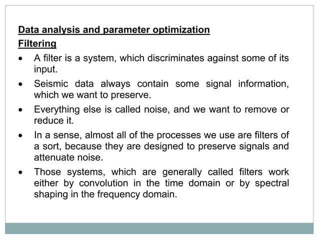 Seismic data processing | PPTX