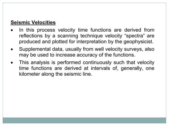 Seismic data processing | PPTX