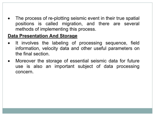 Seismic data processing | PPTX
