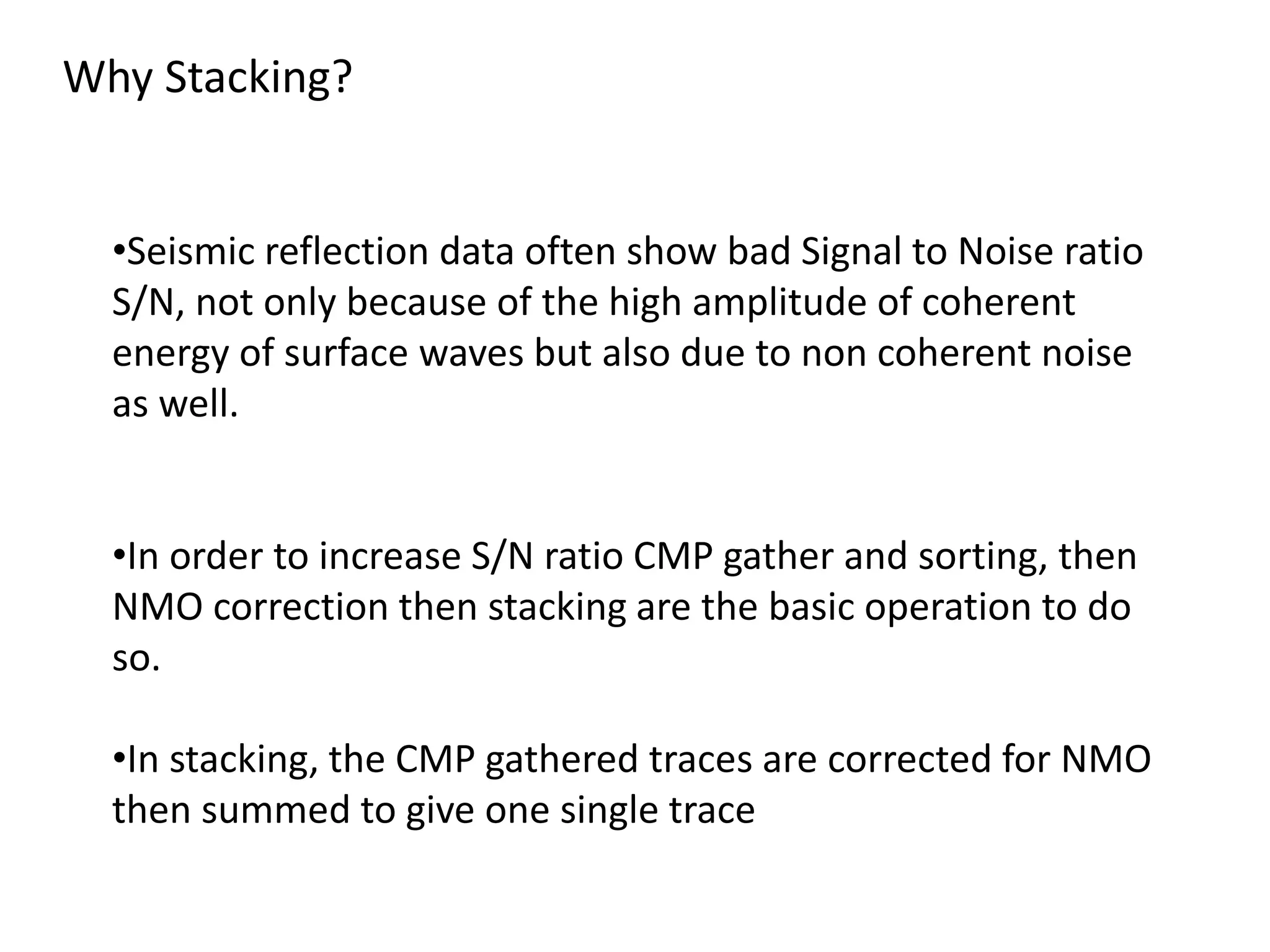 Seismic data processing 13 stacking&migration | PPTX