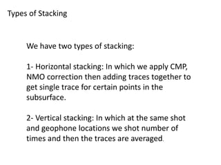 Seismic data processing 13 stacking&migration | PPTX