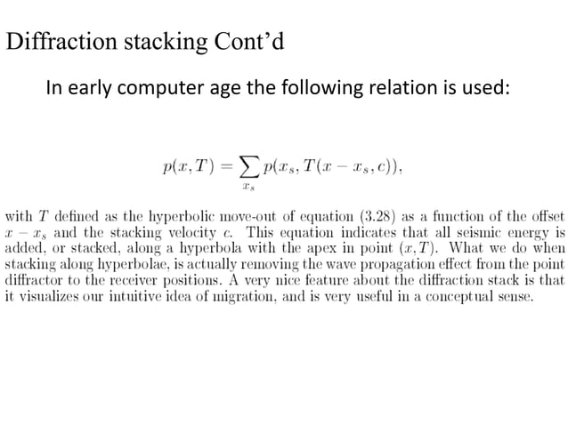 Seismic data processing 13 stacking&migration | PPTX