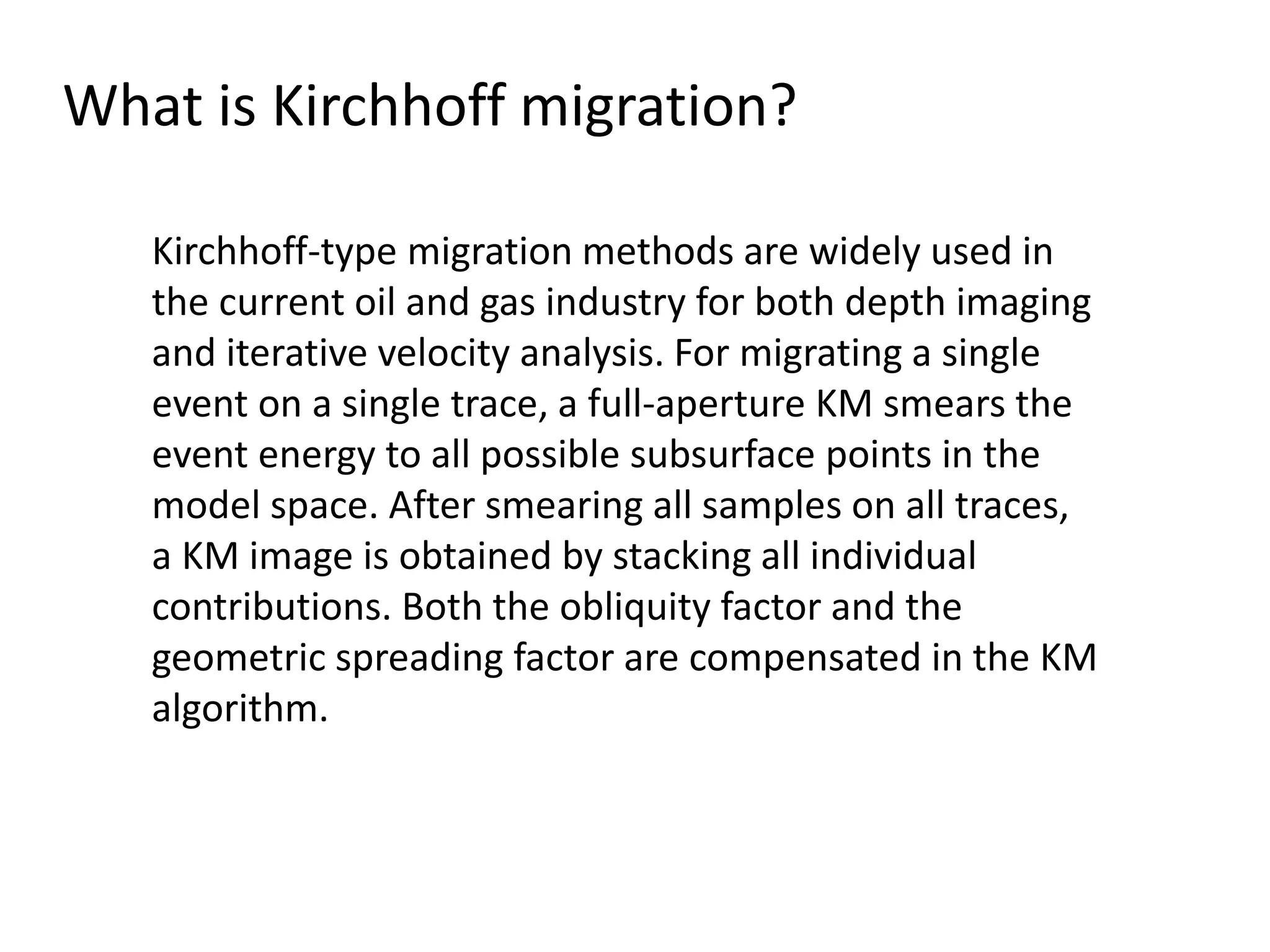 Seismic data processing 15, kirchhof migration | PPTX