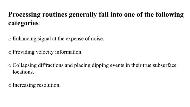 Seismic data processing flow | PPTX | Geology | Science