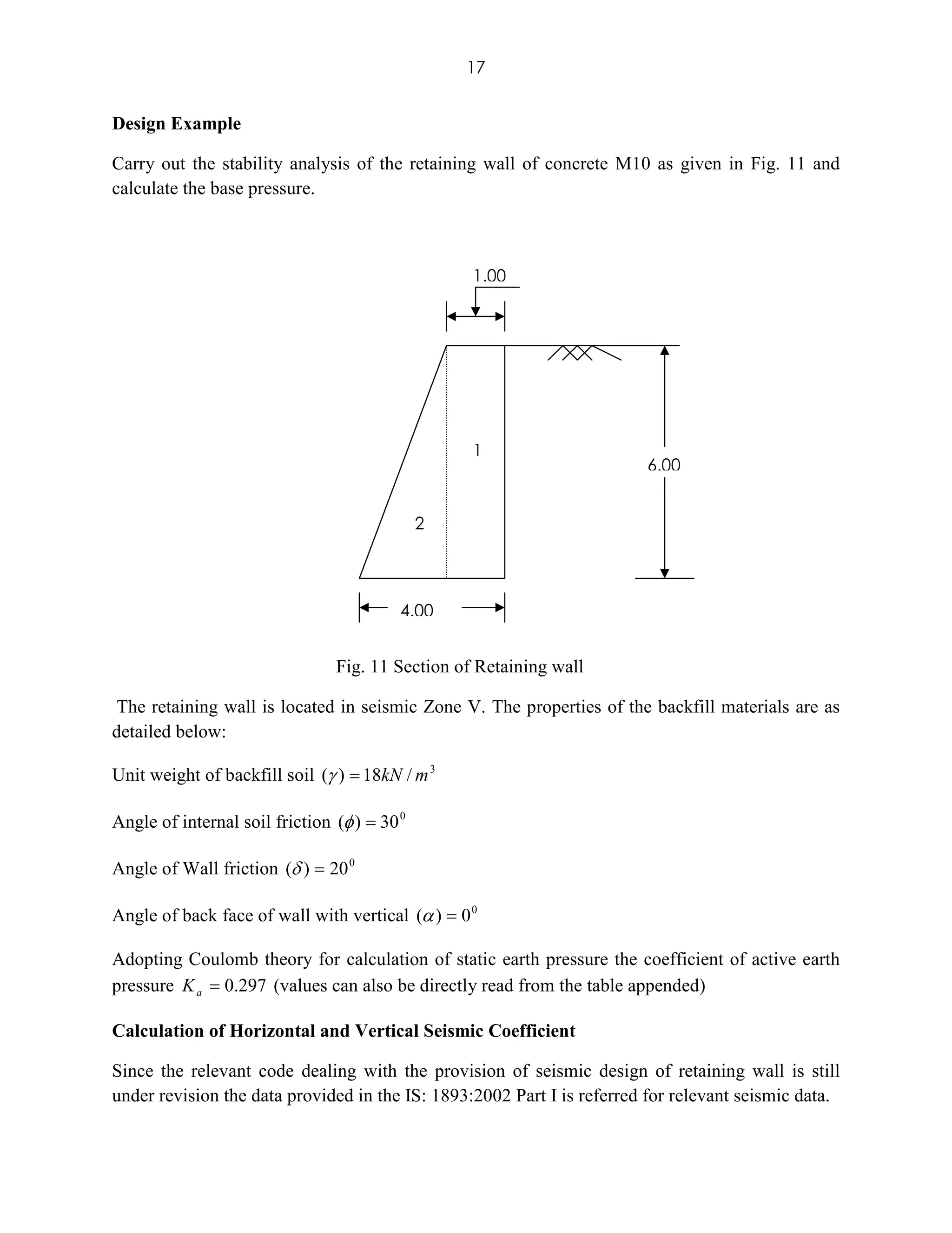 Seismic design and construction of retaining wall | PDF
