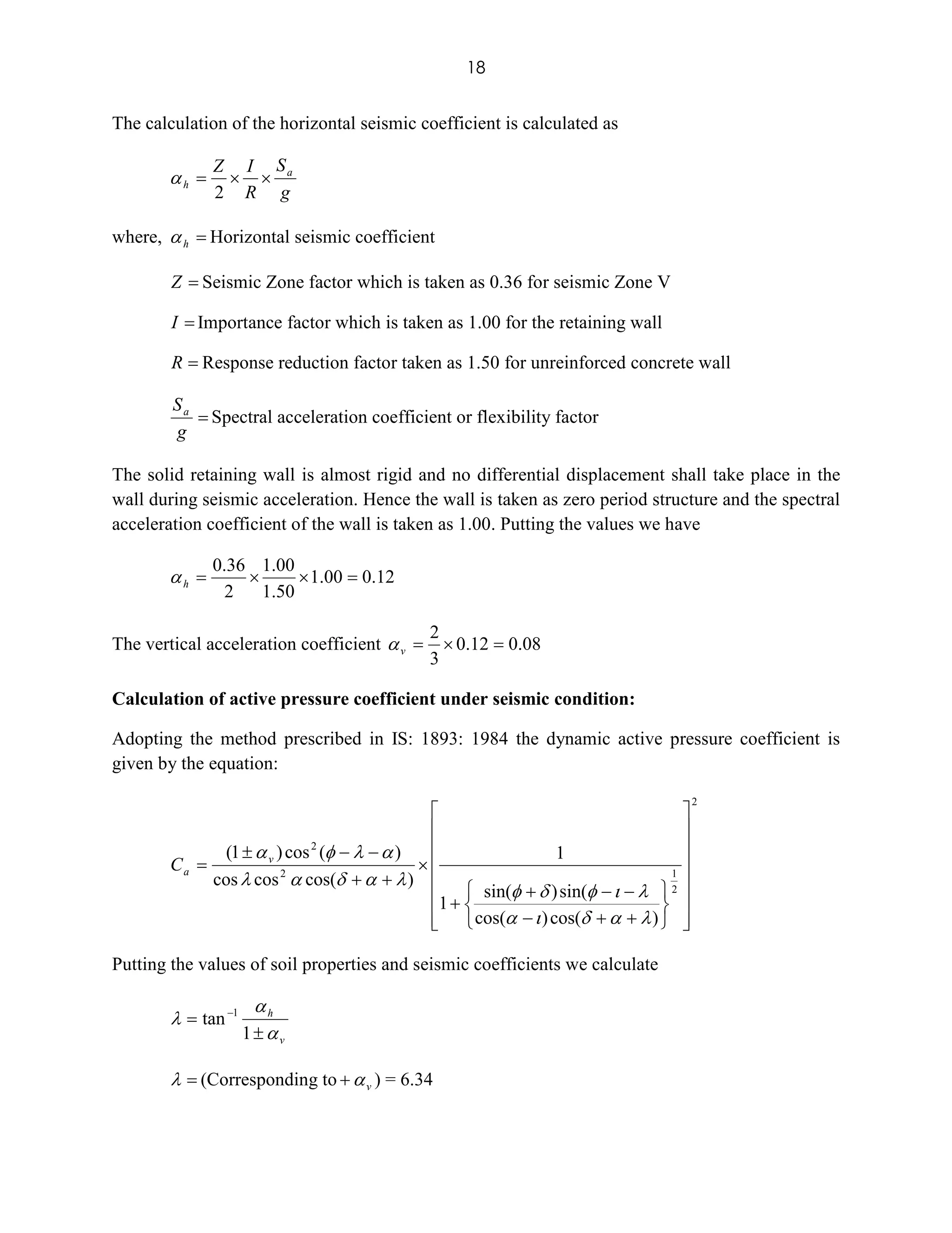 Seismic design and construction of retaining wall | PDF