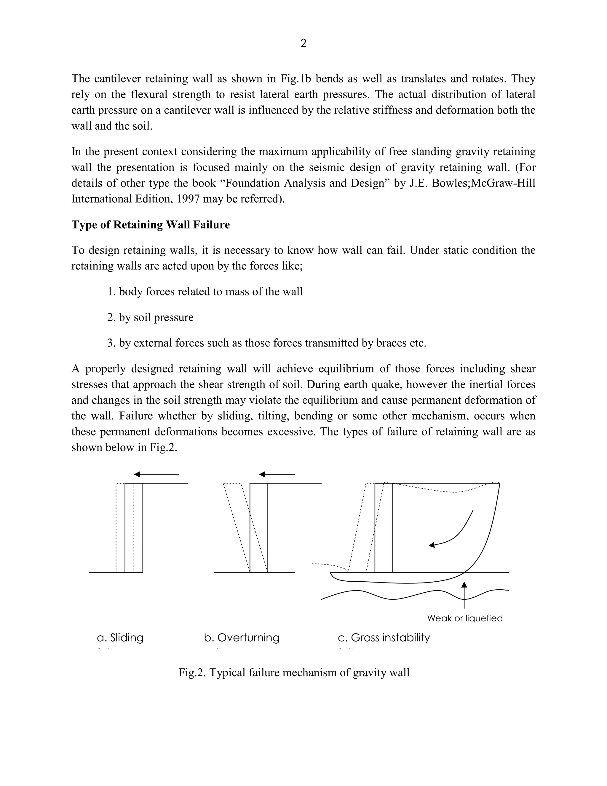 Seismic design and construction of retaining wall | PDF