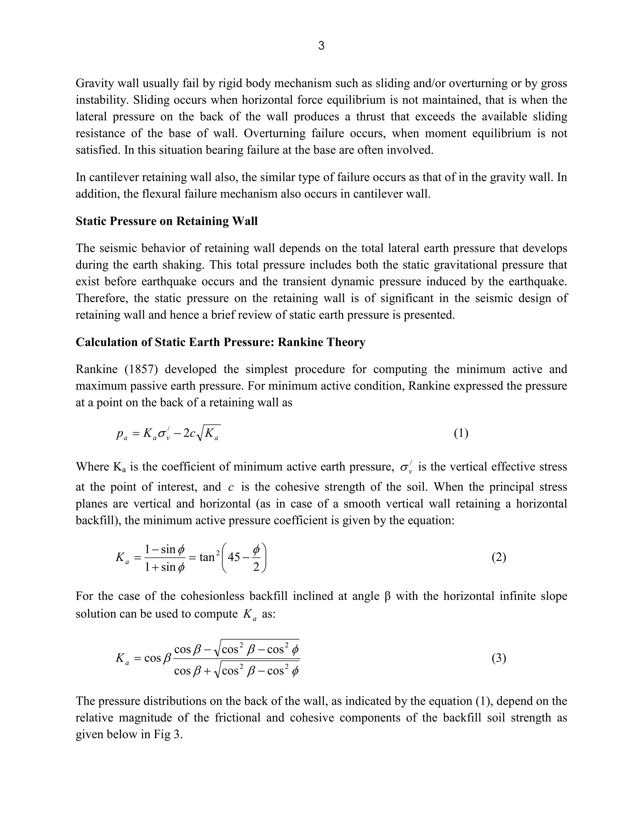 Seismic design and construction of retaining wall | PDF