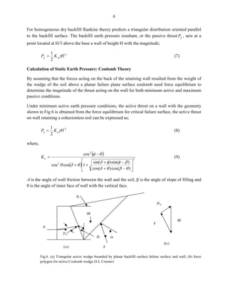 Seismic design and construction of retaining wall | PDF