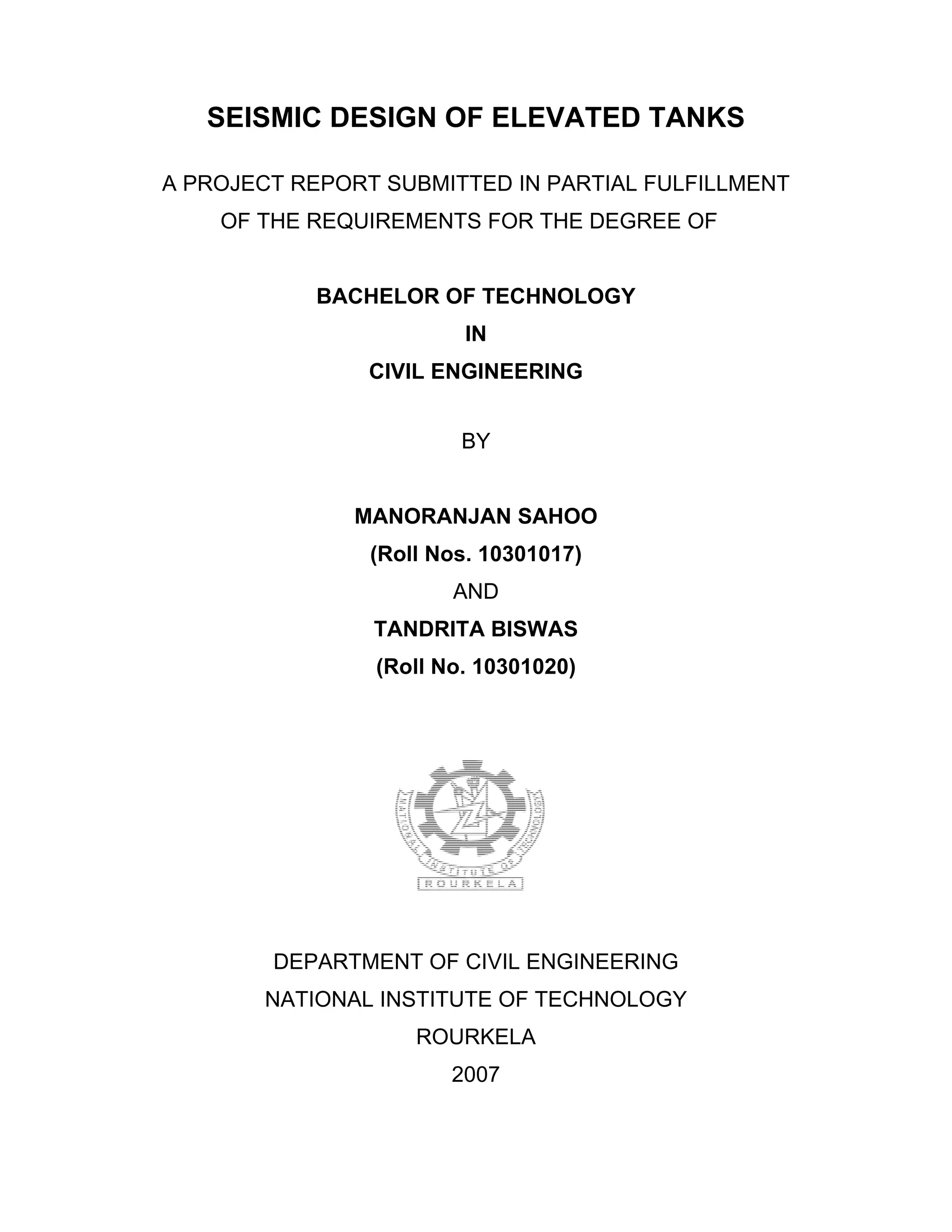 Seismic design of_elevated_tanks | PDF