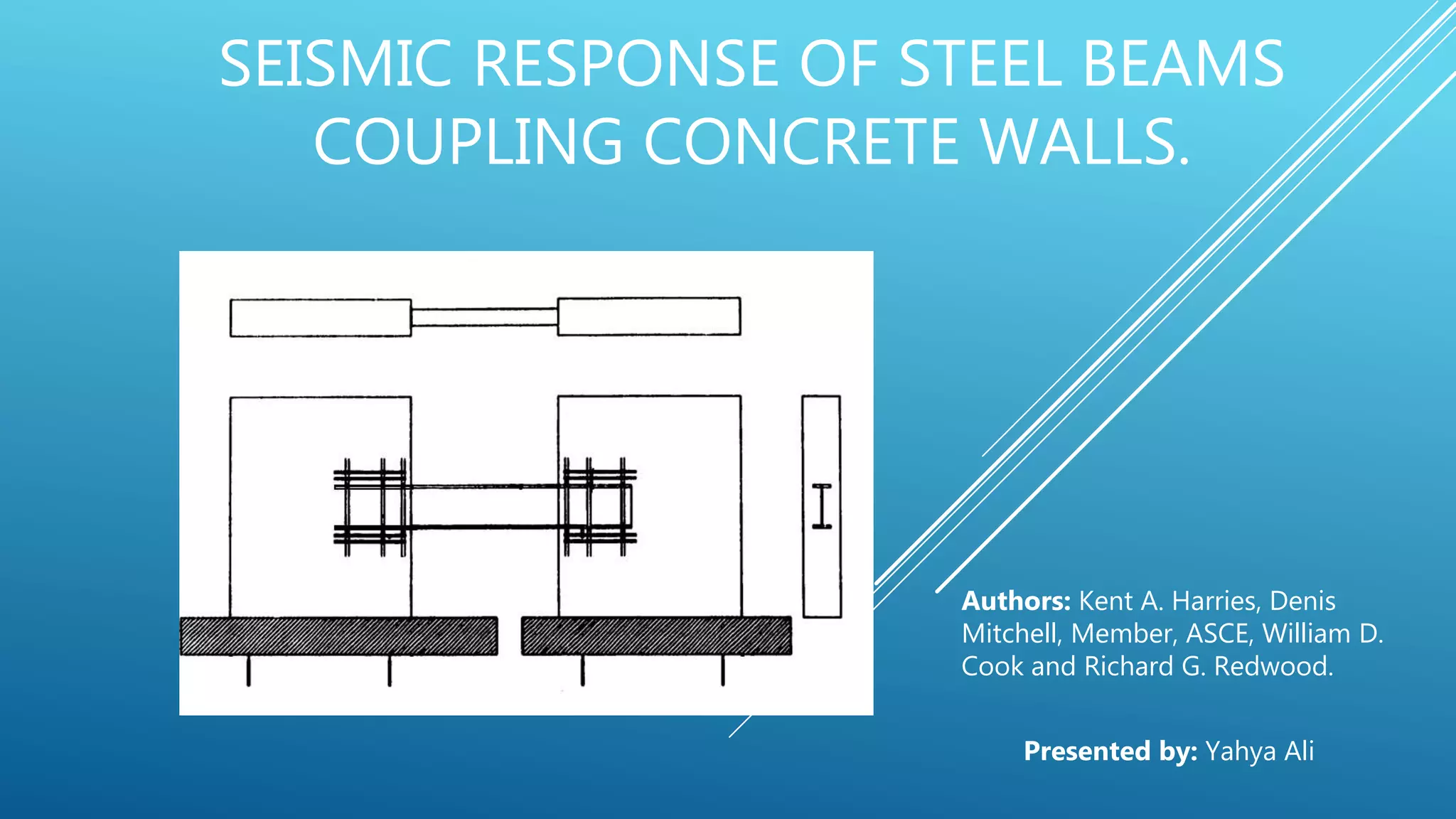 Seismic response of steel beams coupling concrete walls | PPT