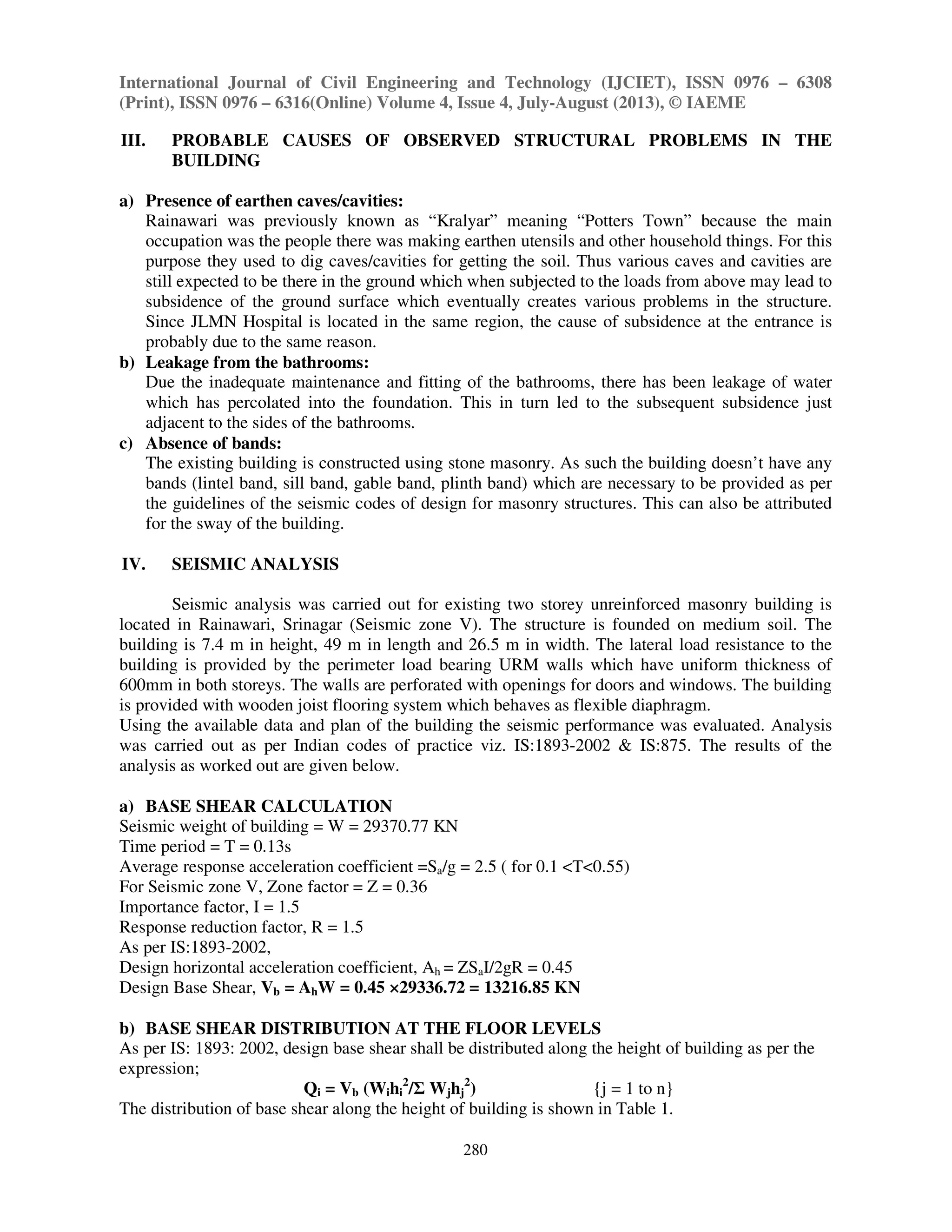 Seismic evaluation & retrofit assessment of jlnm hospital, rainawari ...