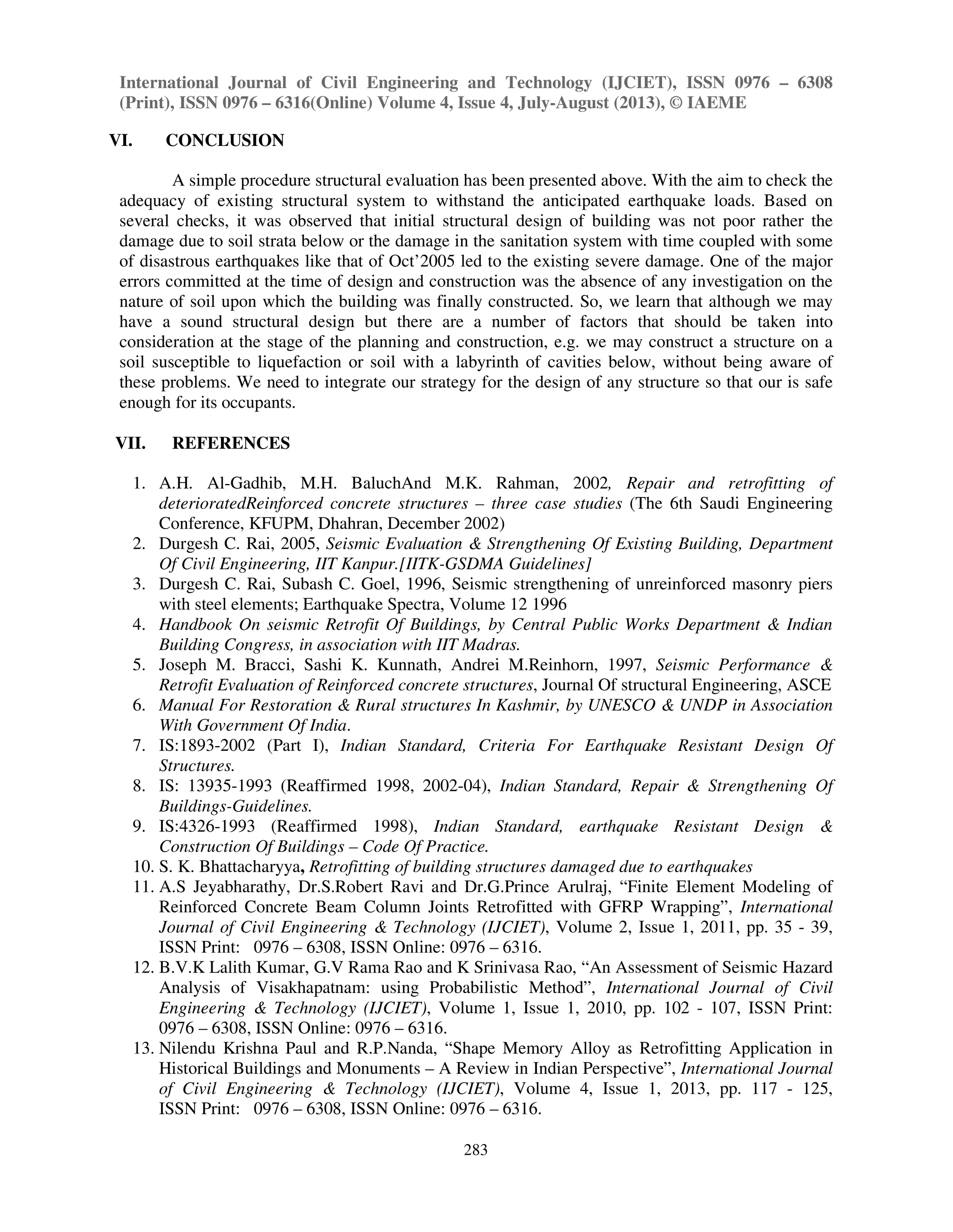 Seismic evaluation & retrofit assessment of jlnm hospital, rainawari ...