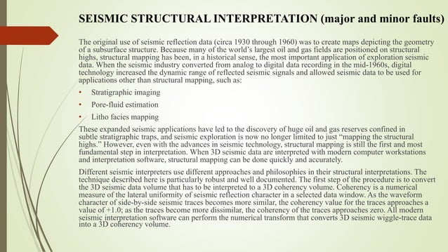 Seismic interpretation work flow final ppt | PPTX