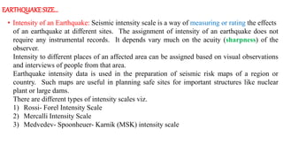 Seismic Maps, Intensity and Magnitude of Earthquake.pptx