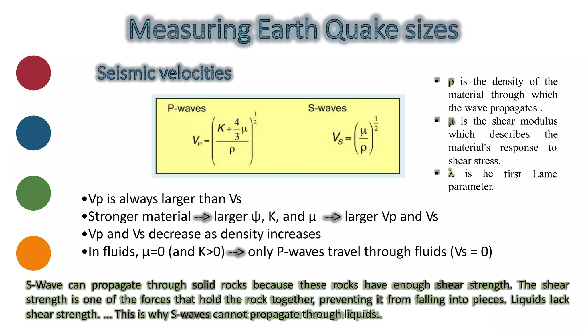Seismic motions, Measuring earth quake sizes | PPTX