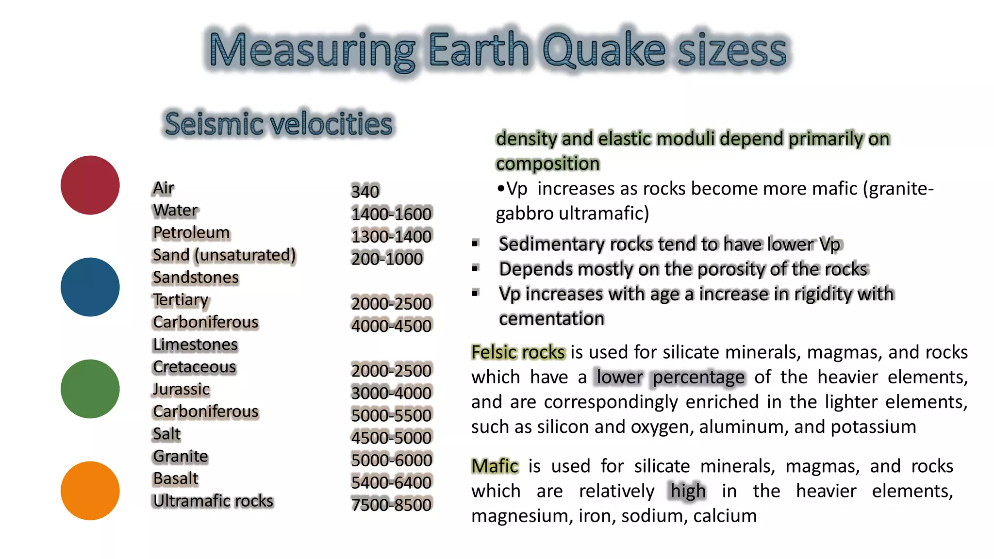 Seismic motions, Measuring earth quake sizes | PPTX