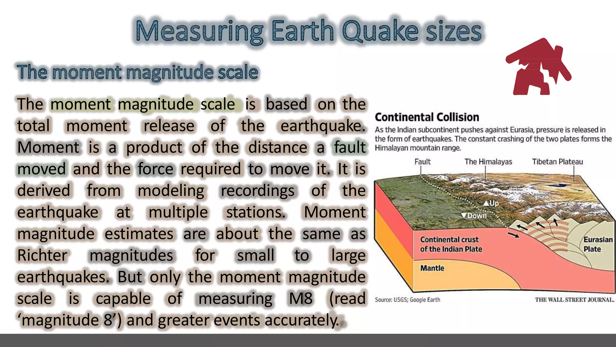 Seismic motions, Measuring earth quake sizes | PPTX