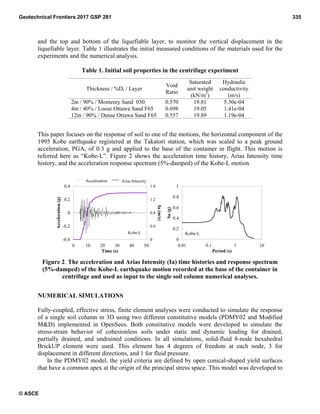 Seismic performance of a layered liquefiable site validation of numerical simulations using ...